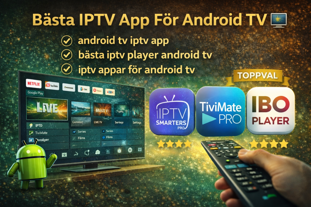 Bästa IPTV app för Android TV 2026 – Topplista & Guide